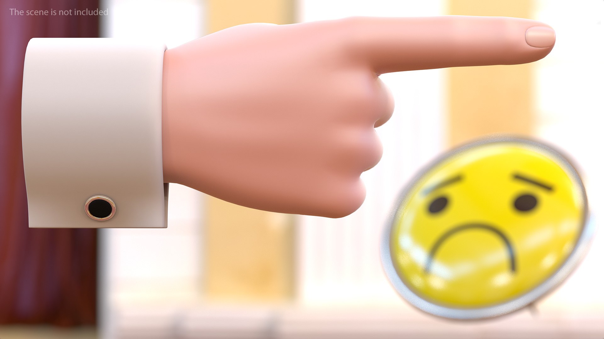3D Cartoon Man Hand Pointing - TurboSquid 1516123