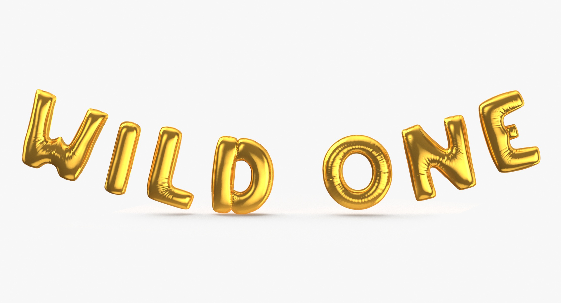 3D Foil Baloon Words Wild One Gold - TurboSquid 1746658