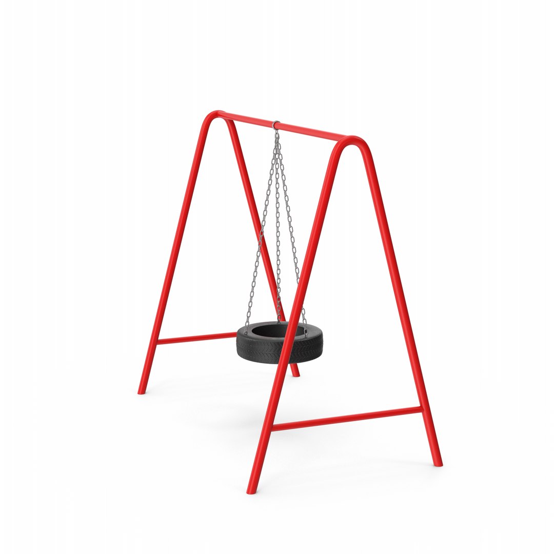 Red Playground Tire Swing 3D Model - TurboSquid 2194658