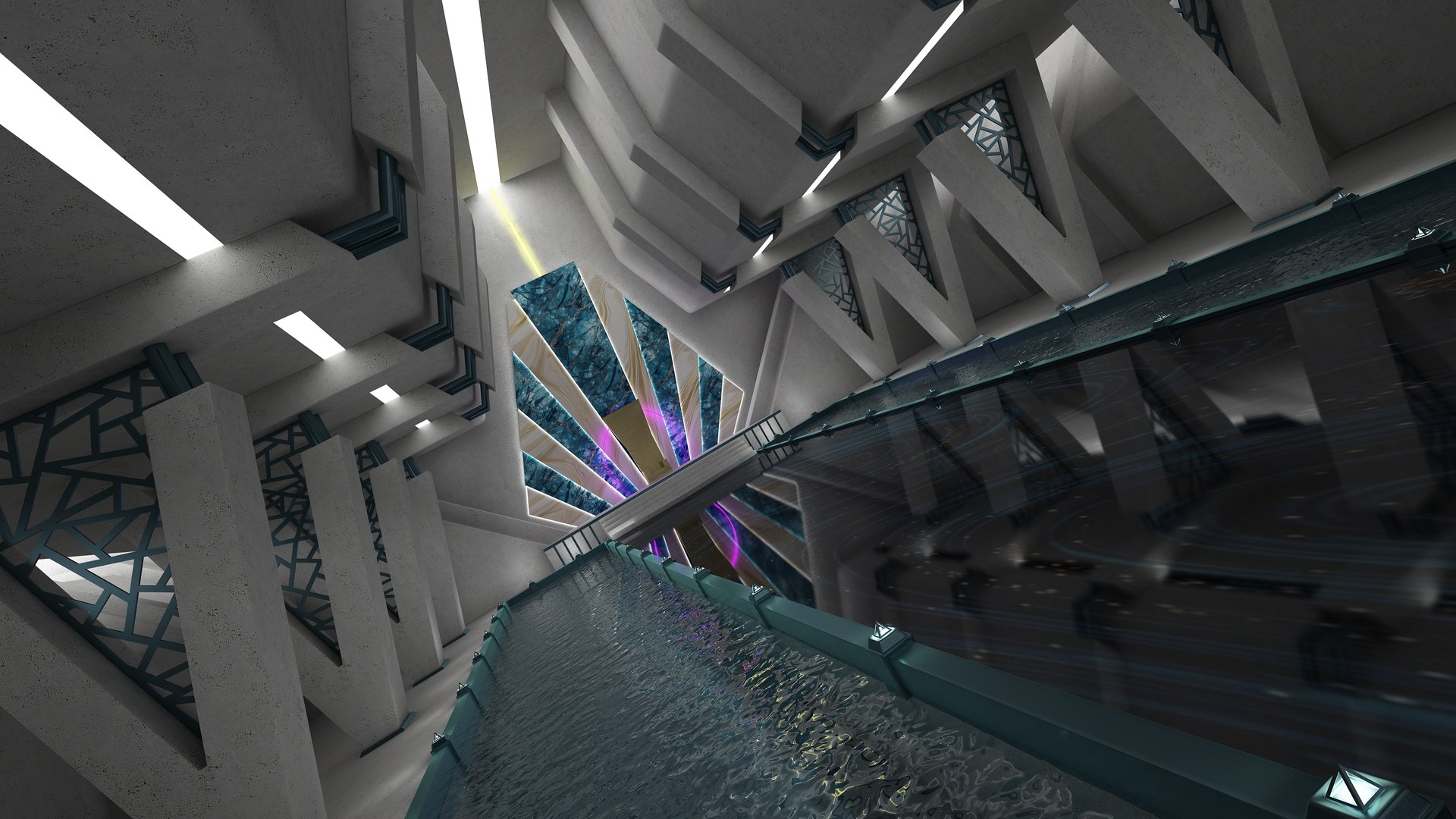 Sci-fi Interior Throne Room Set 2in1 3D Model - TurboSquid 2396787