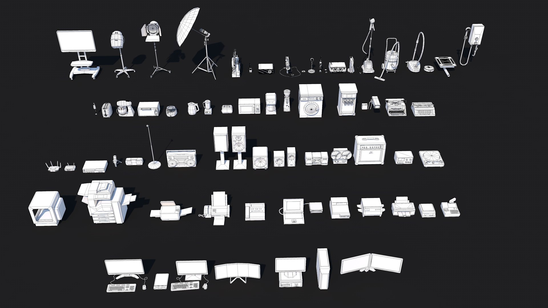 70 Interior Electronic Collection Pack For Game Ready 3D Model ...