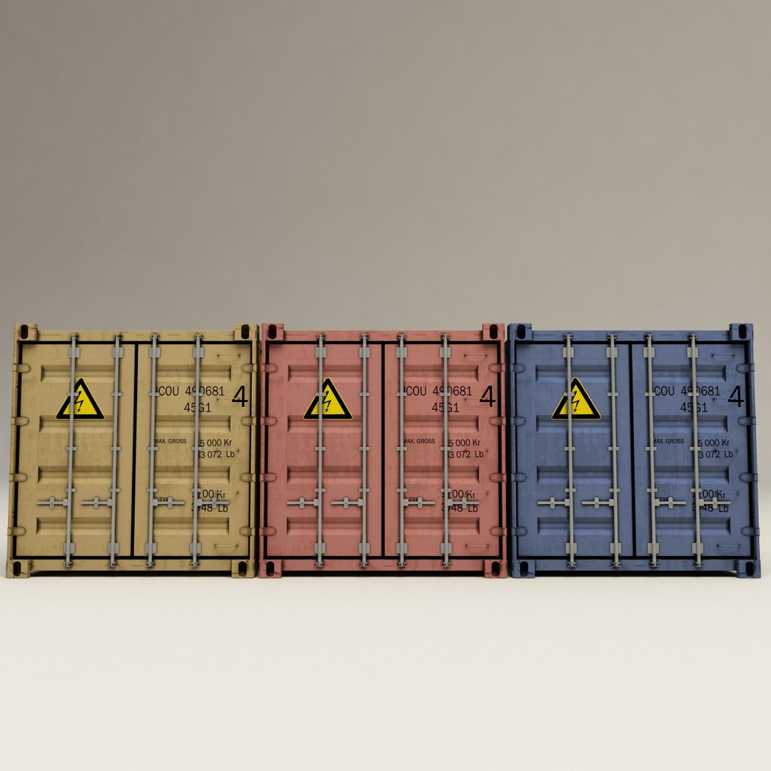3d containers set modelled