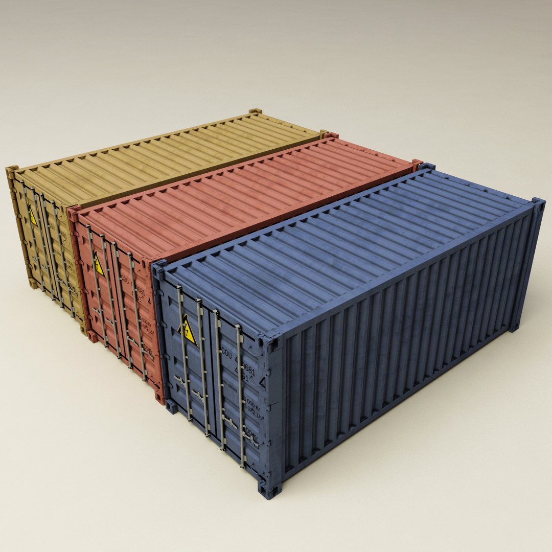 3d containers set modelled