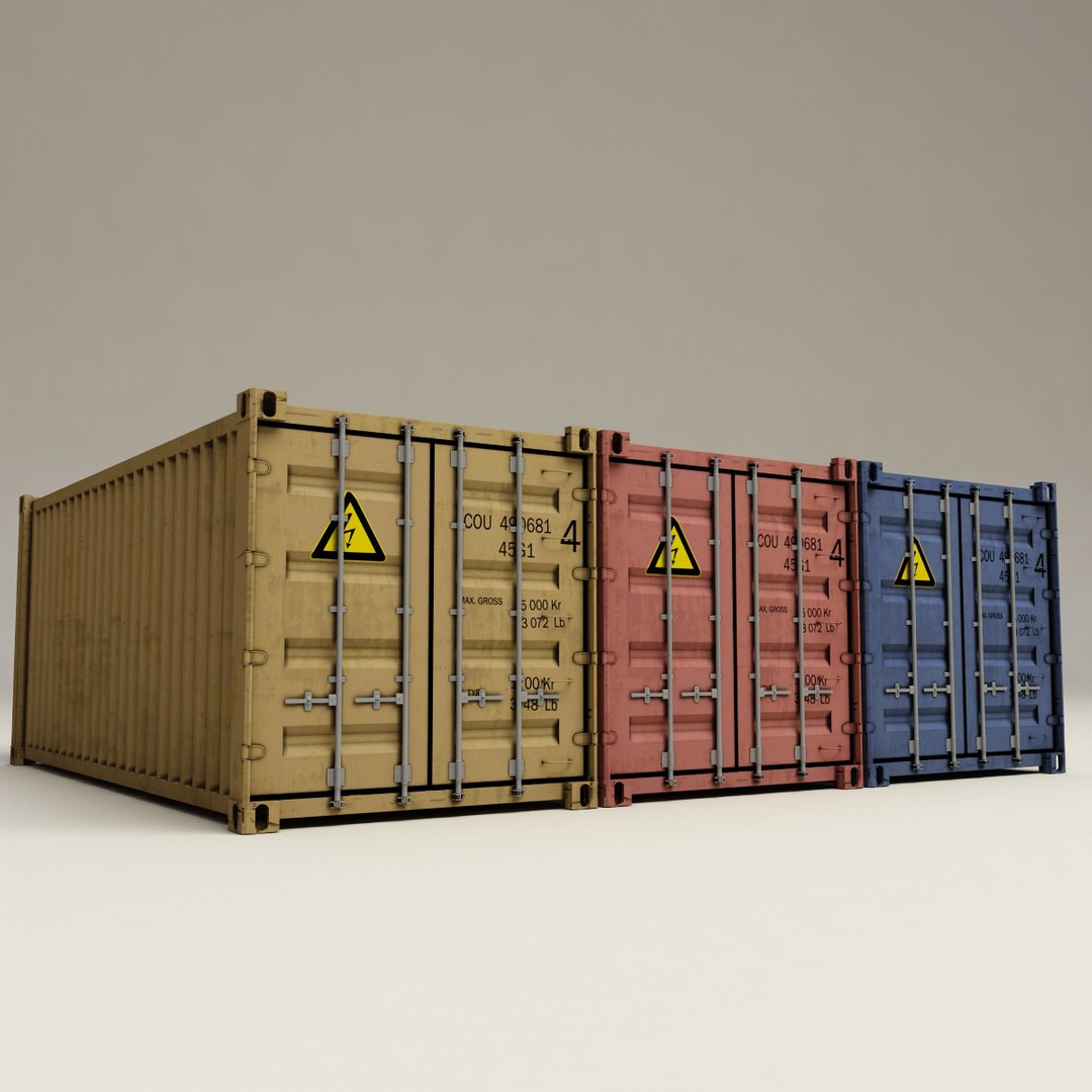 3d containers set modelled