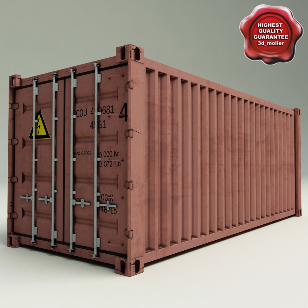 3d containers set modelled