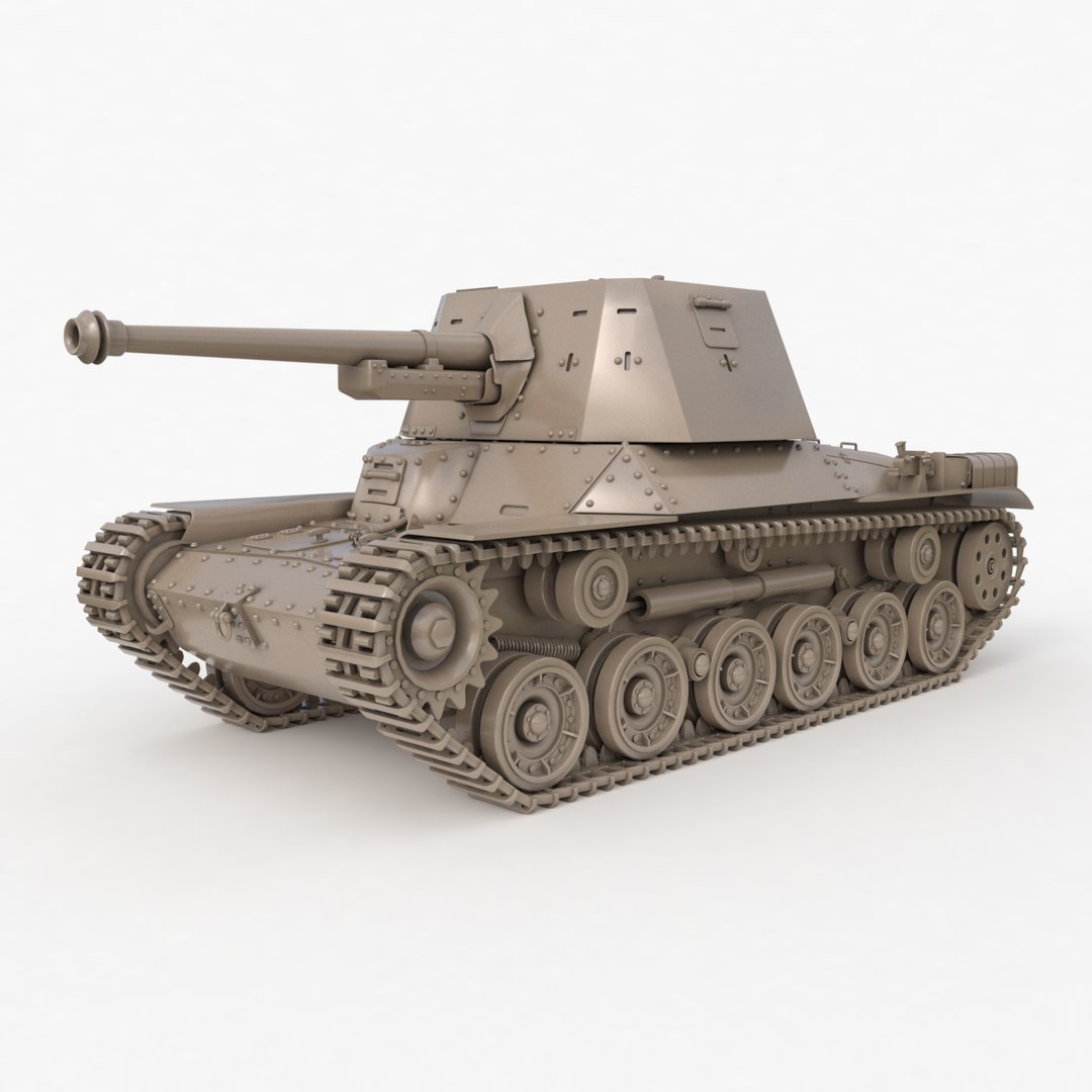 3D Tank Type 3 Ho Ni III Japan Clay Vray model - TurboSquid 1740297