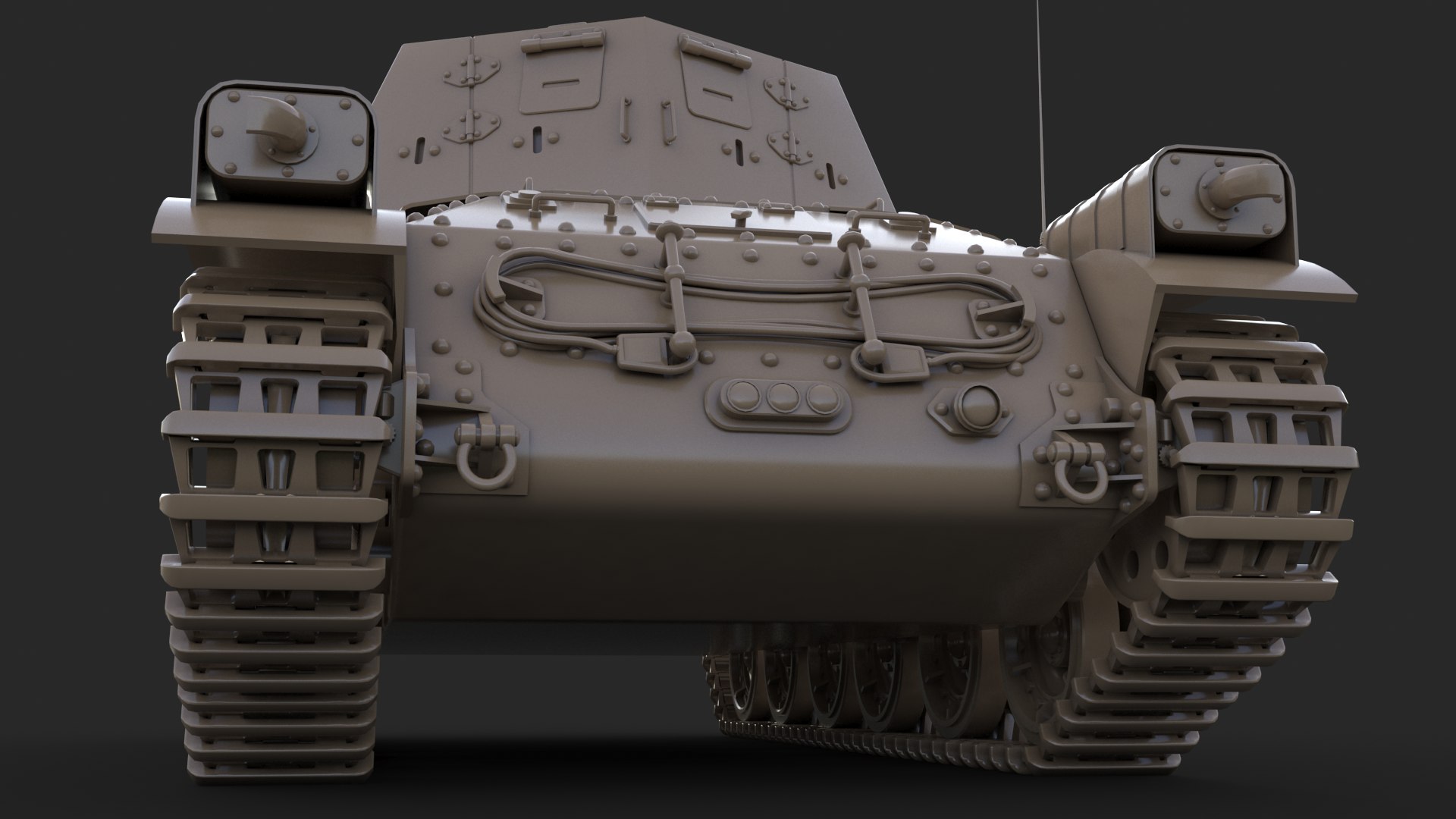 3D Tank Type 3 Ho Ni III Japan Clay Vray Model - TurboSquid 1740297