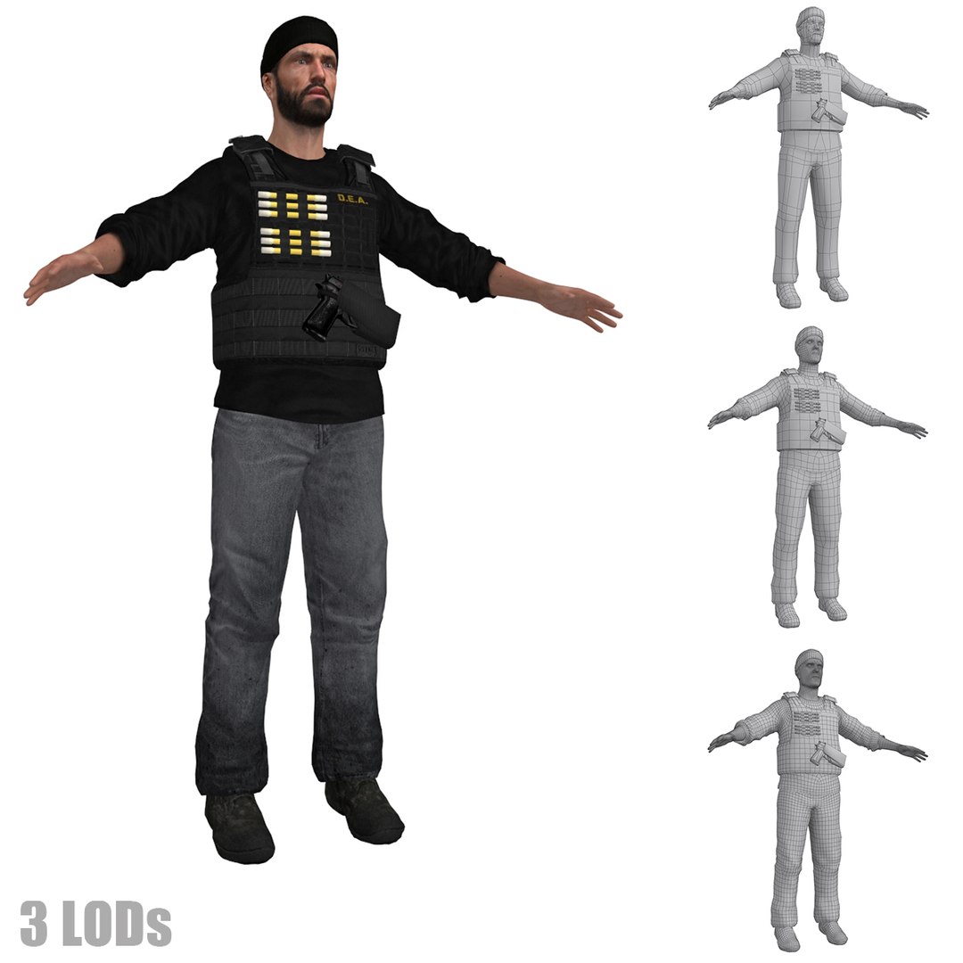 3d dea agent lods 2 model