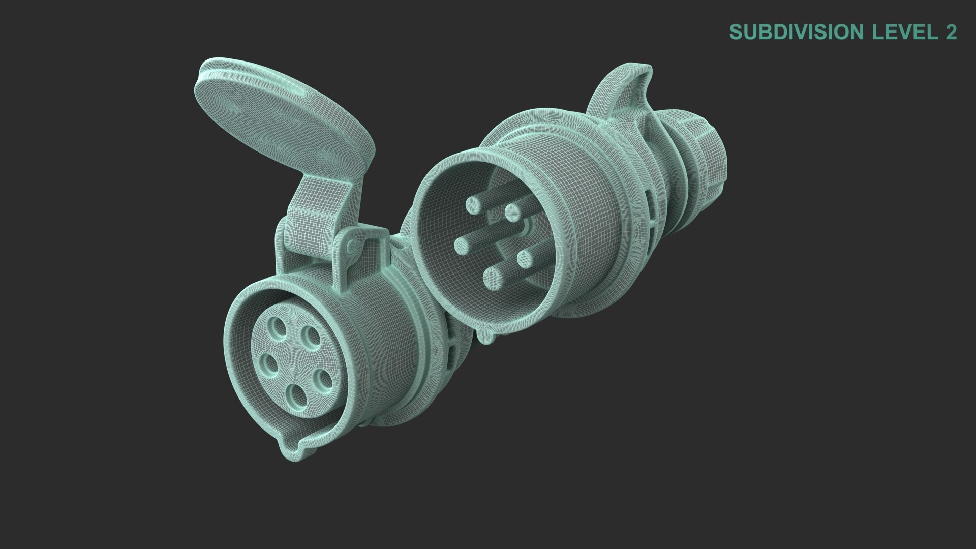 3D Three Phase Plug Model - TurboSquid 1818076