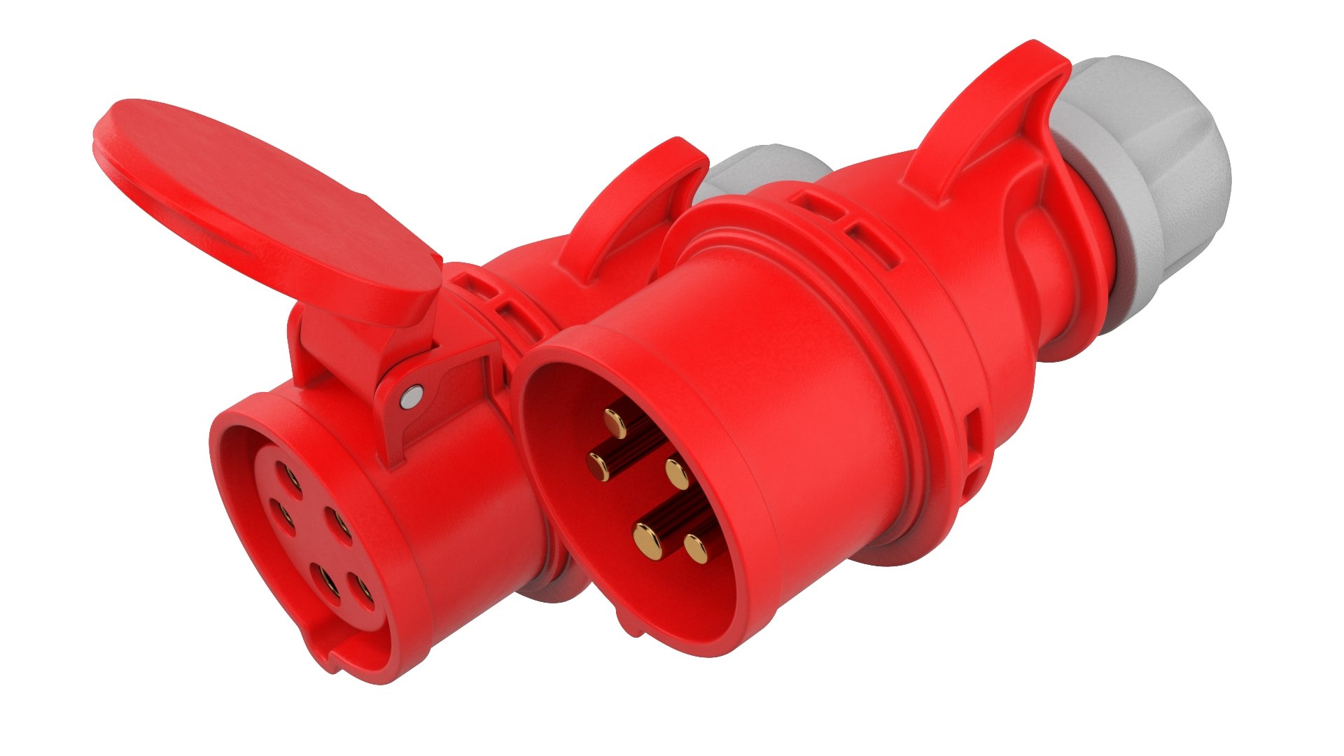 3D Three Phase Plug Model - TurboSquid 1818076