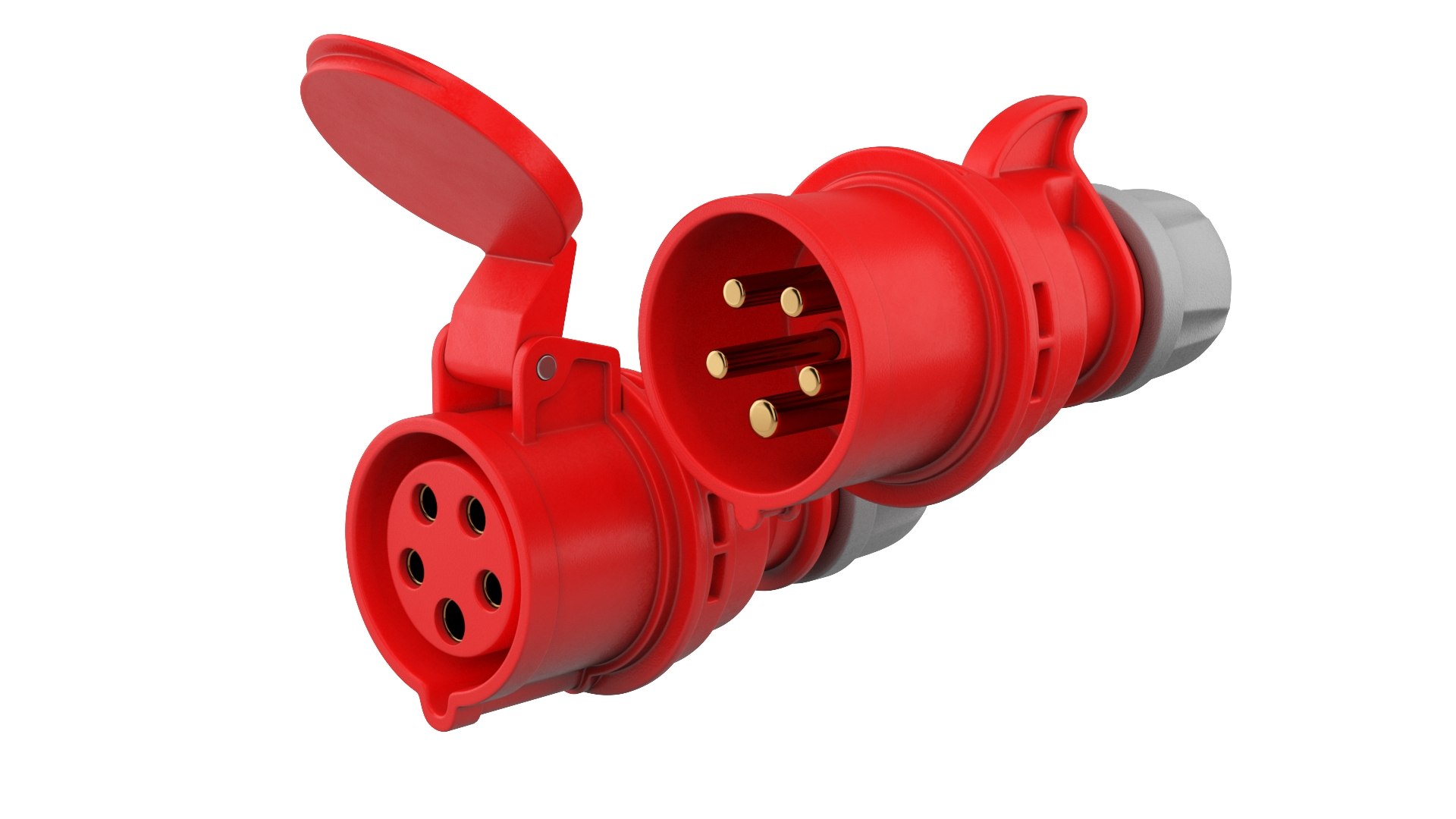 3D Three Phase Plug Model - TurboSquid 1818076