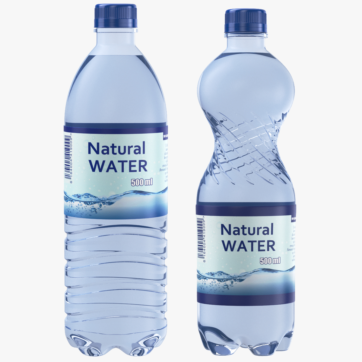 modelo 3d Dos botellas de agua detalladas - TurboSquid 2009600