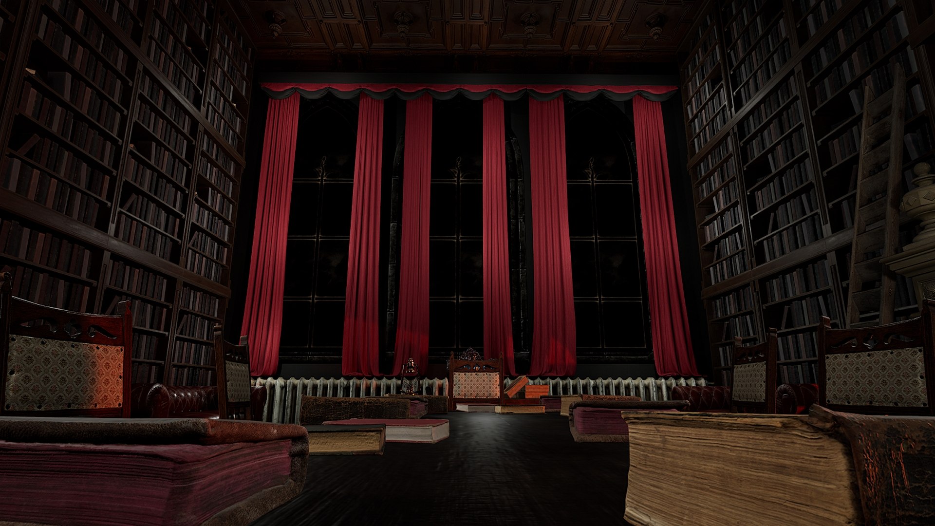 3D Gothic Victorian Library And Study Room - TurboSquid 2375261