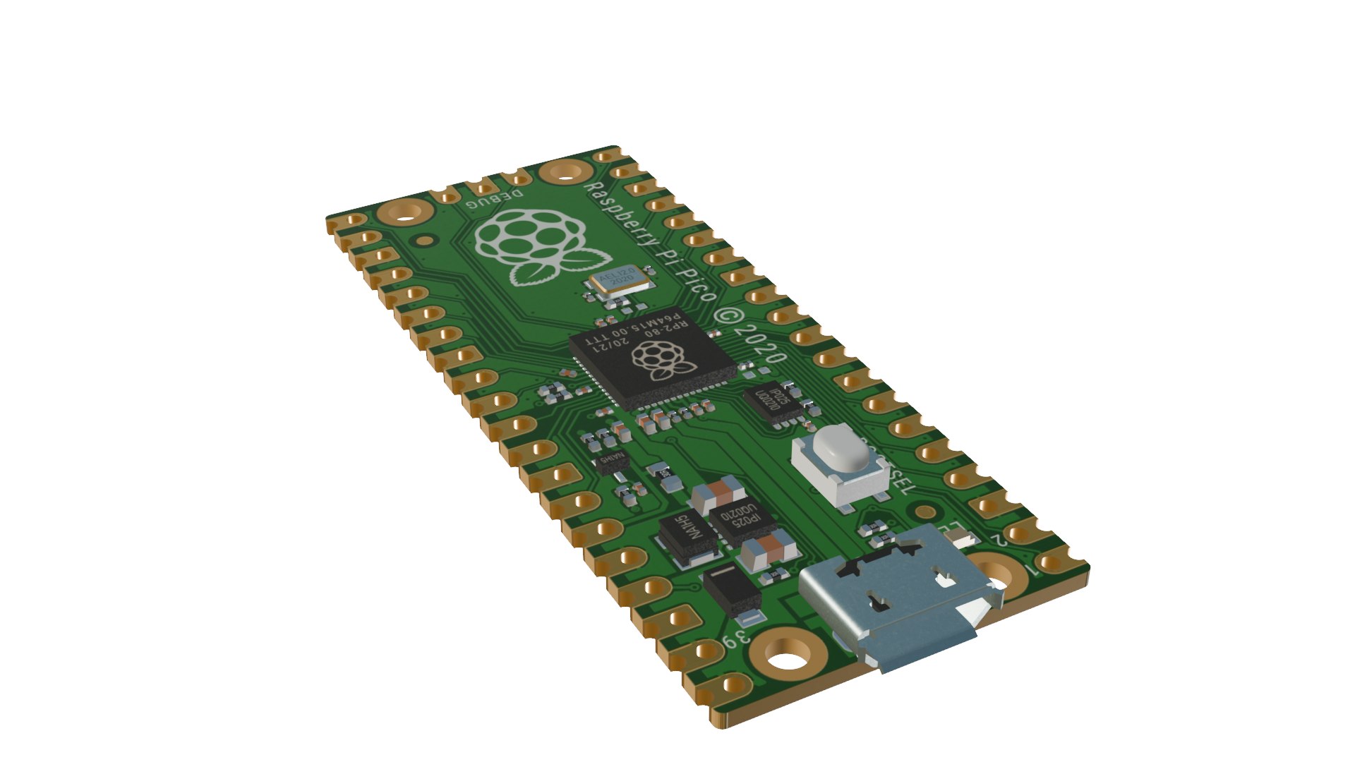 3D RASPBERRY PICO Model - TurboSquid 2339982