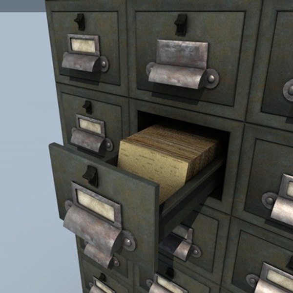 3d model antique card file