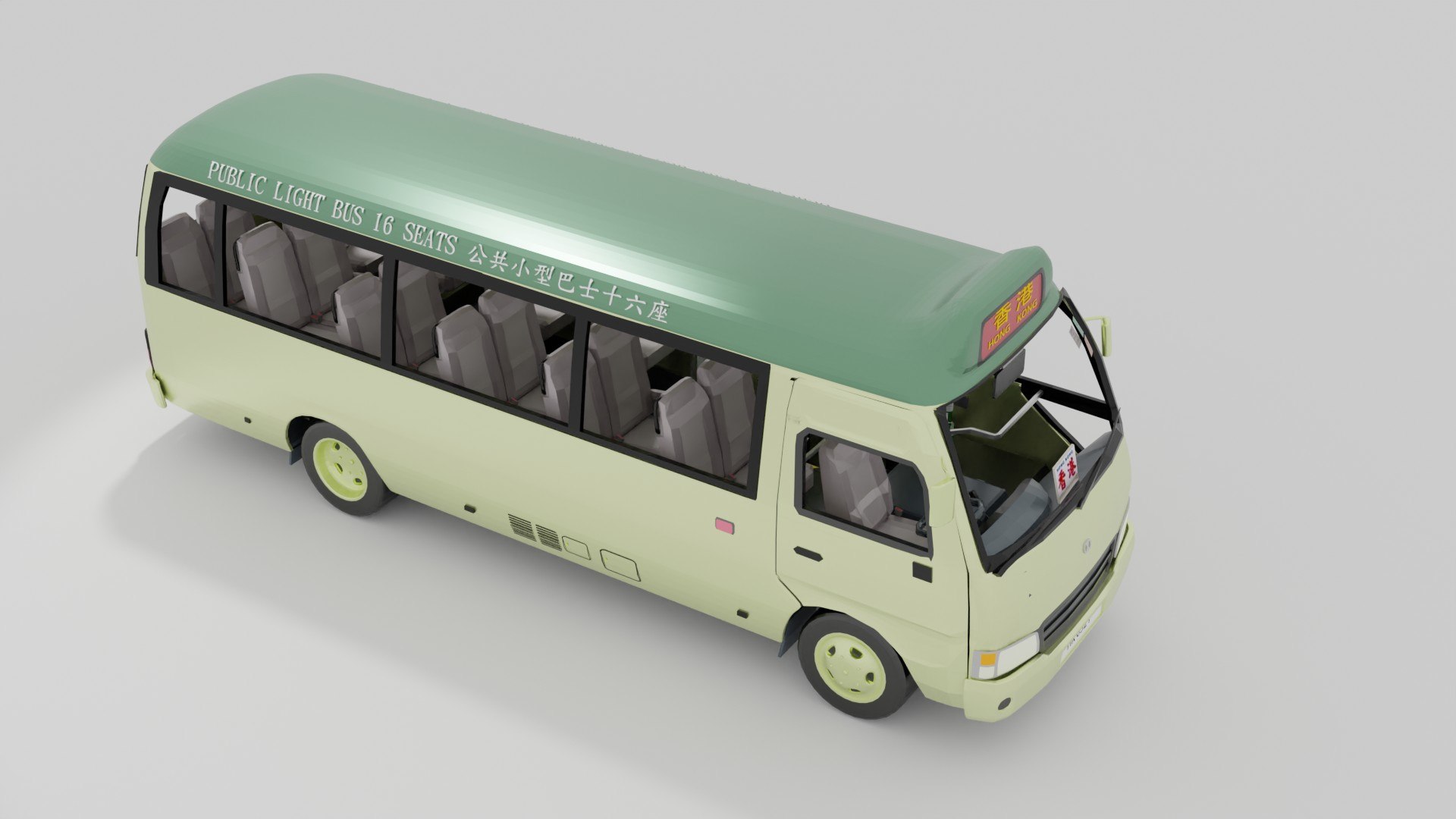 Hong Kong Green Mini Bus model - TurboSquid 2022429