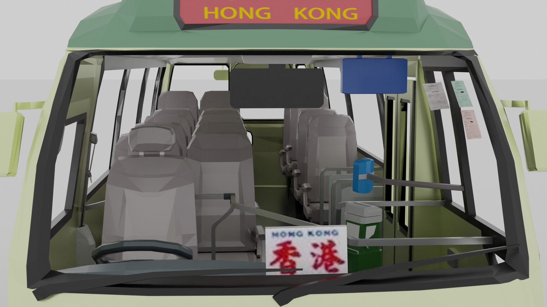 Hong Kong Green Mini Bus Model - TurboSquid 2022429