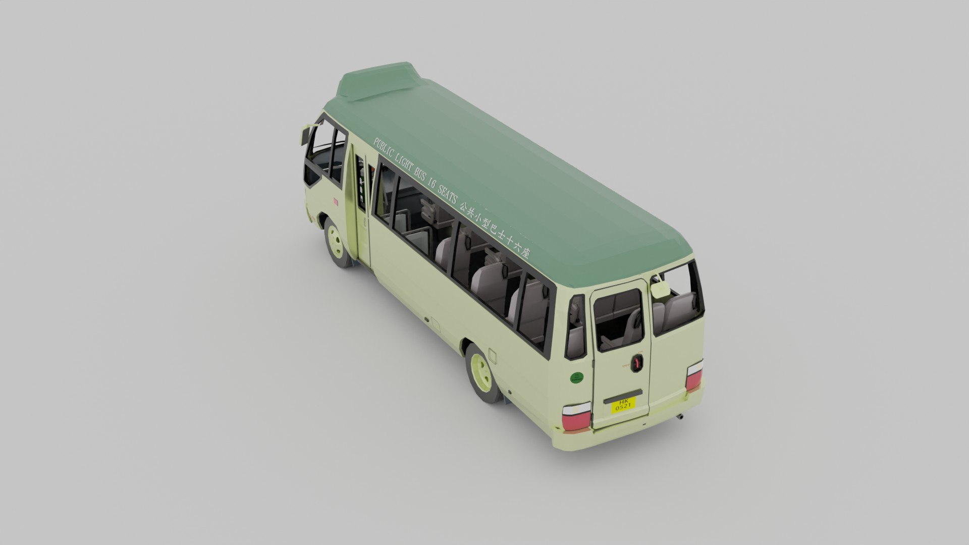 Hong Kong Green Mini Bus Model - TurboSquid 2022429