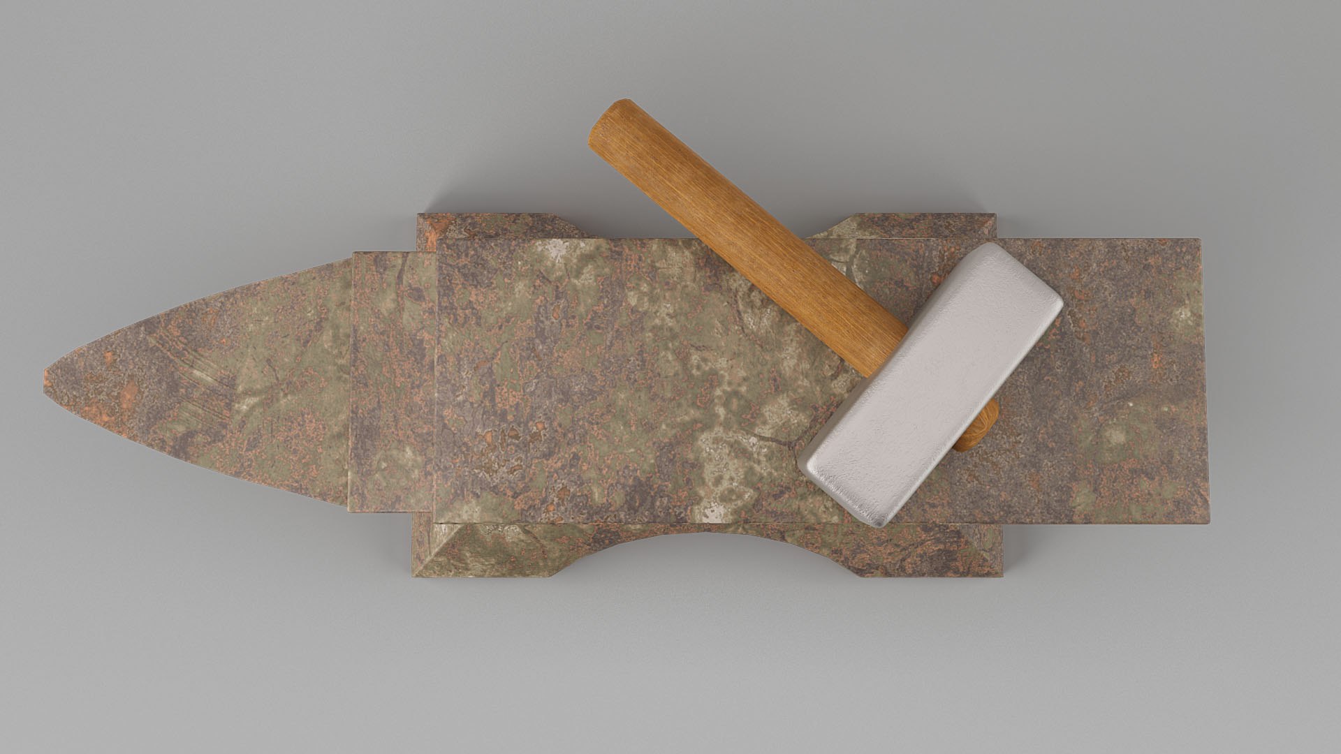 Free 3D Model Rusty Old Anvil With Hammer Low-poly 3D Model ...