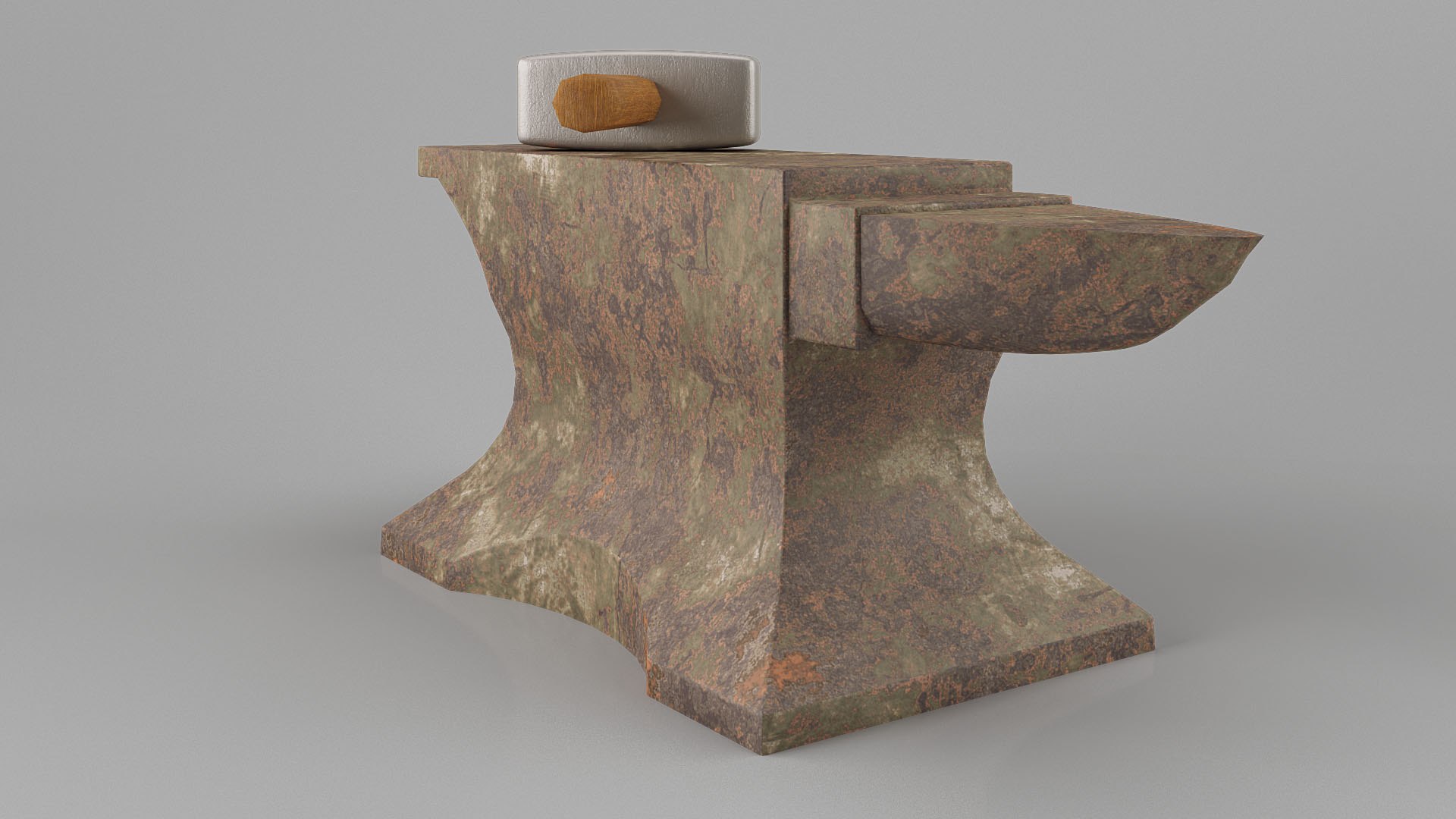 Free 3D Model Rusty Old Anvil With Hammer Low-poly 3D Model ...