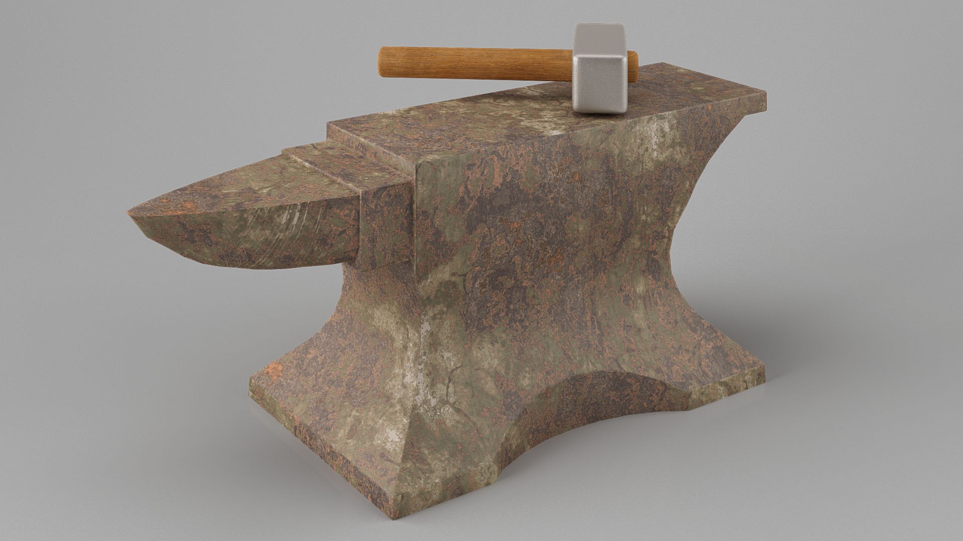 Free 3D Model Rusty Old Anvil With Hammer Low-poly 3D Model ...