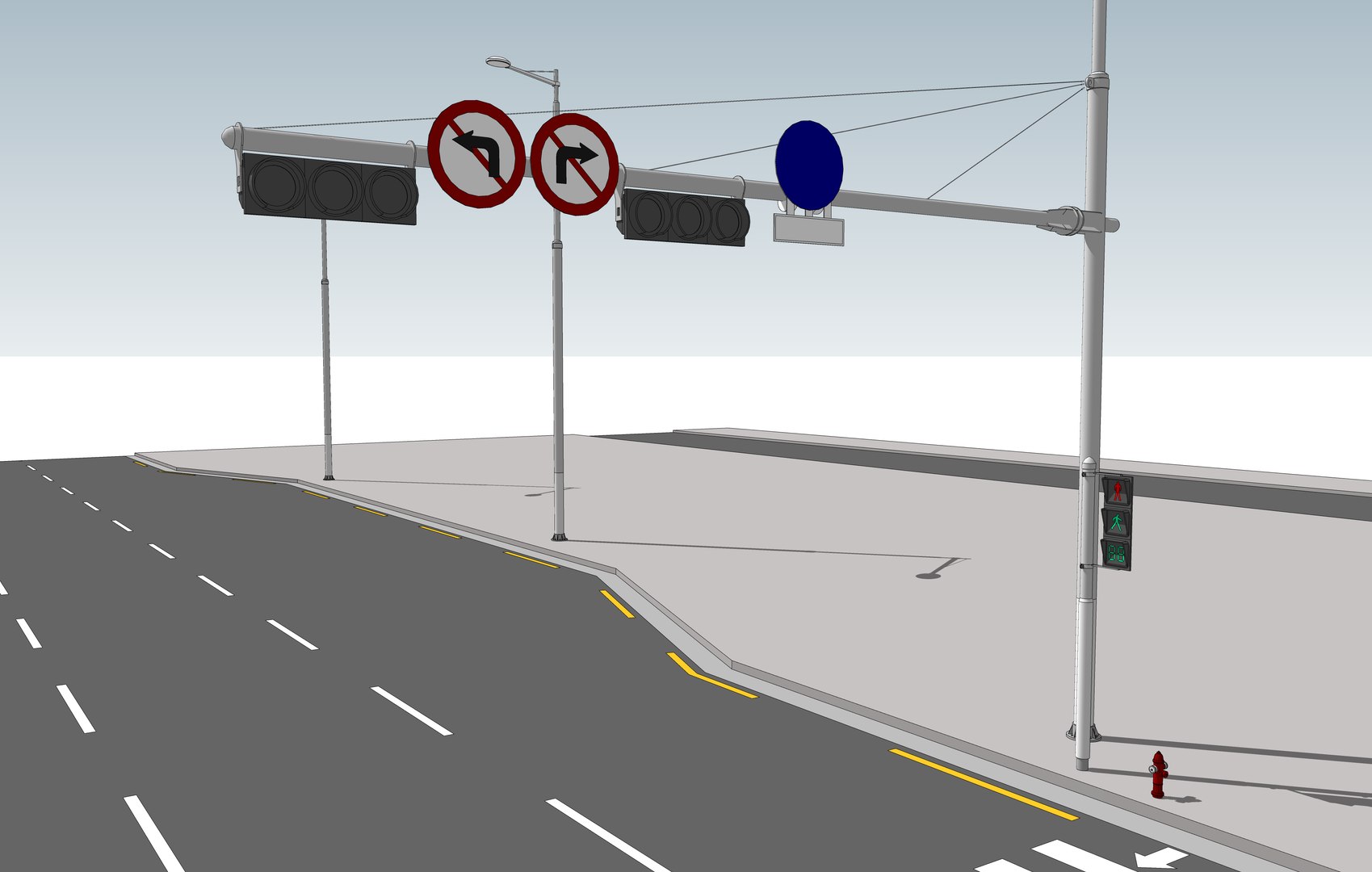 Street Road Traffic 3D Model - TurboSquid 1423716