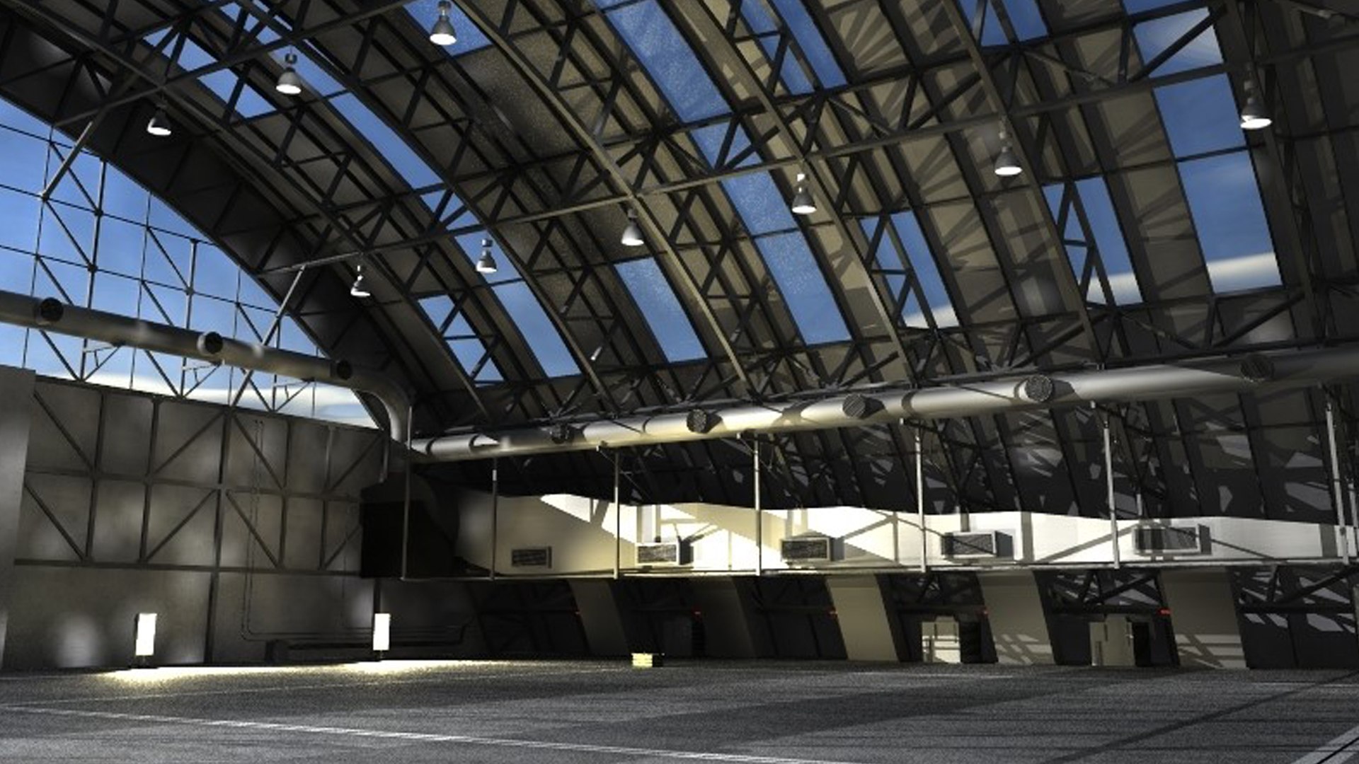 3D Aircraft Hangar Model - Ultra-Realistic And Detailed Asset Model ...