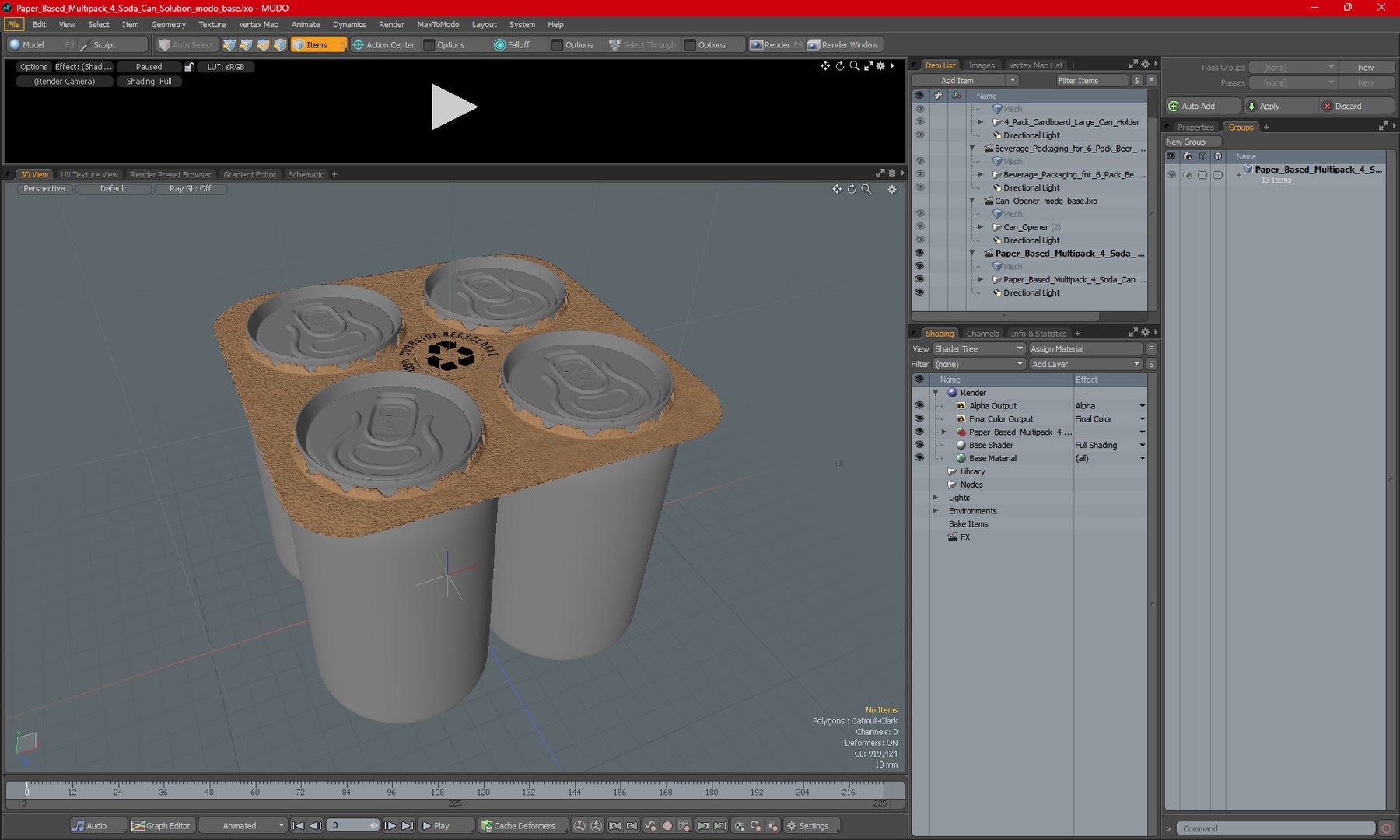 3D Paper Based Multipack 4 Soda Can Solution - TurboSquid 2136763
