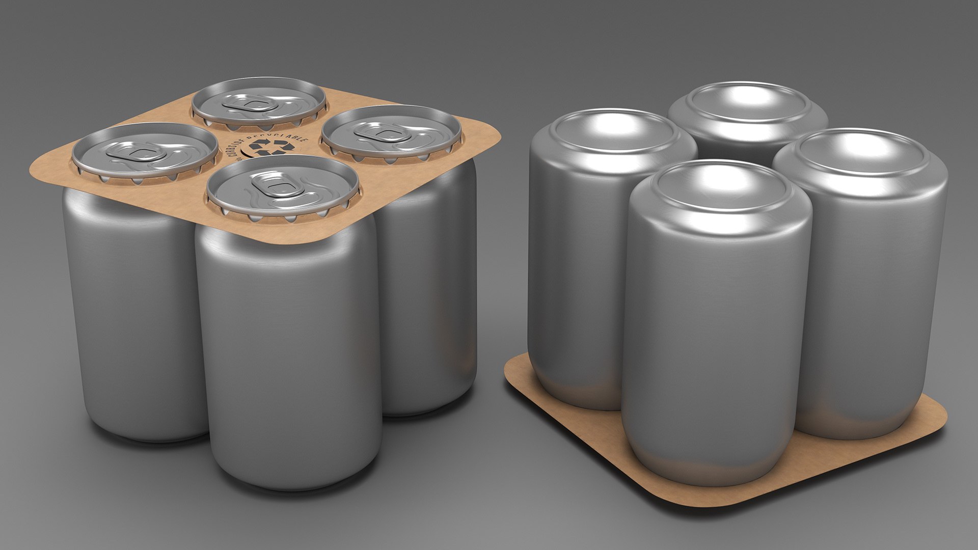 3D Paper Based Multipack 4 Soda Can Solution - TurboSquid 2136763