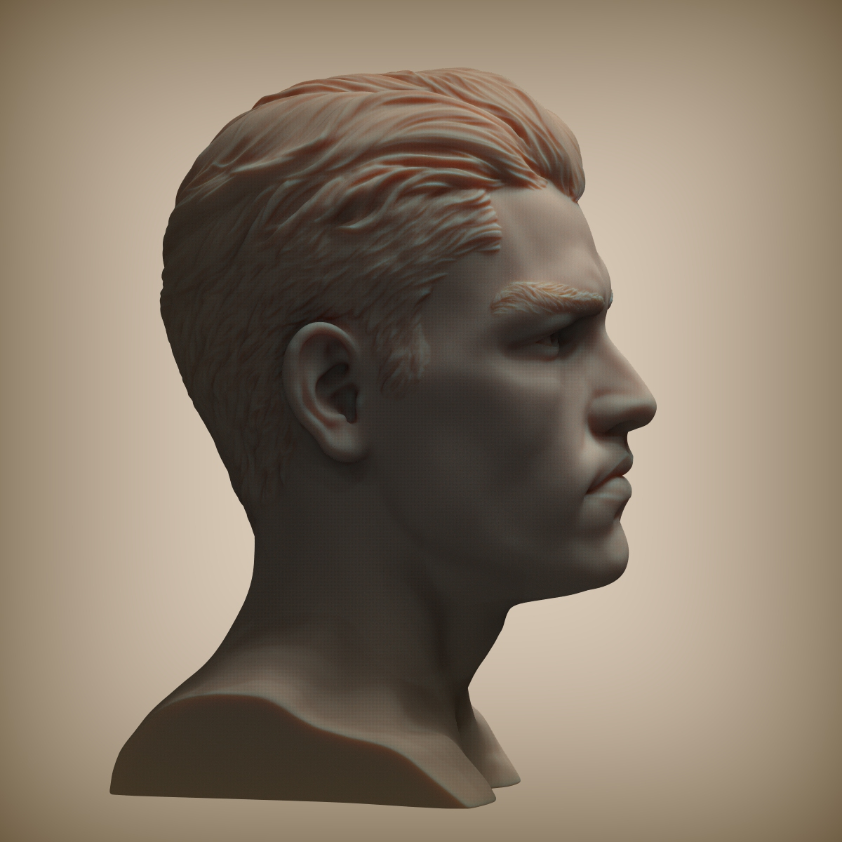 3d zbrush mans head