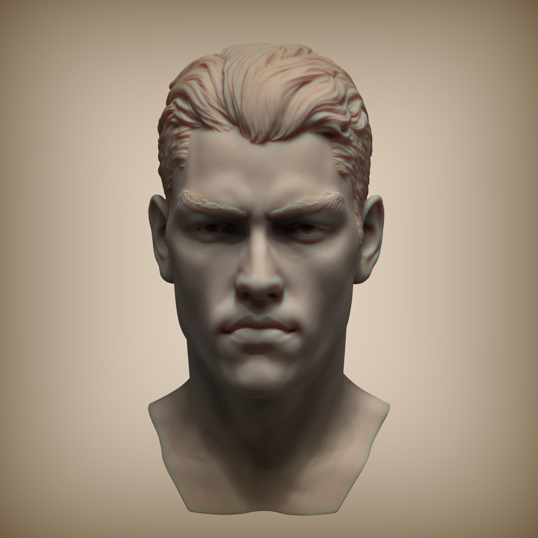 3d Zbrush Mans Head