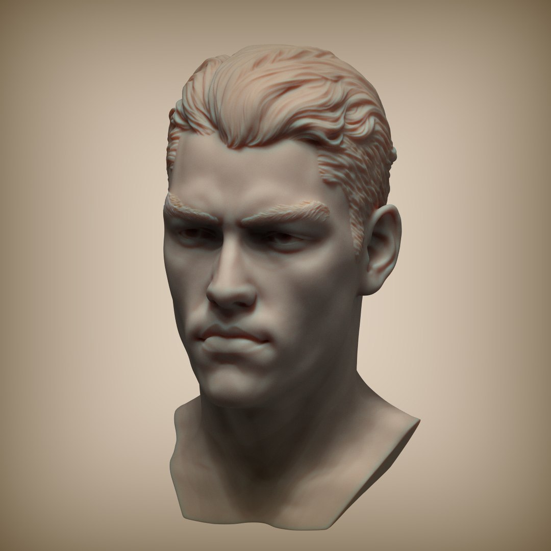 3d Zbrush Mans Head
