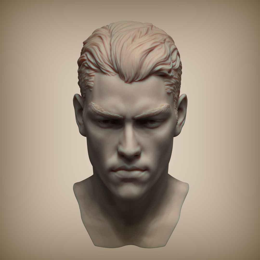 3d Zbrush Mans Head