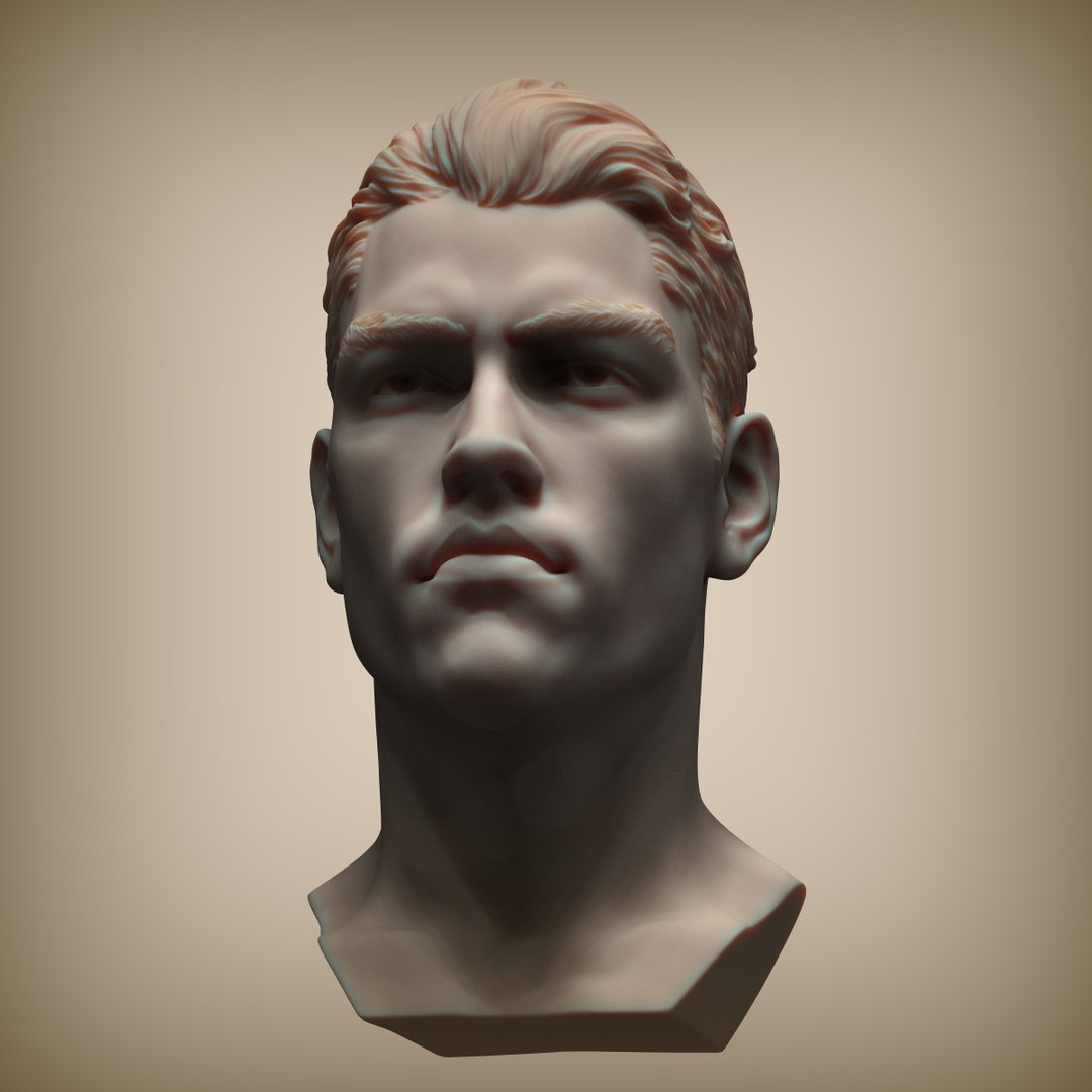 3d Zbrush Mans Head