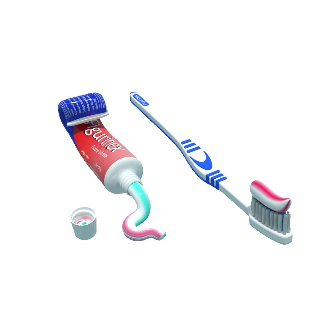 Toothpaste and Toothbrush model - TurboSquid 2102997