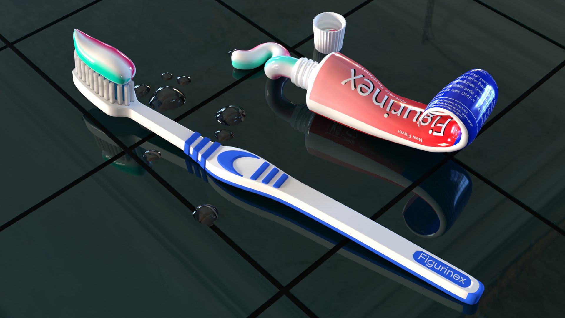 Toothpaste And Toothbrush Model - TurboSquid 2102997