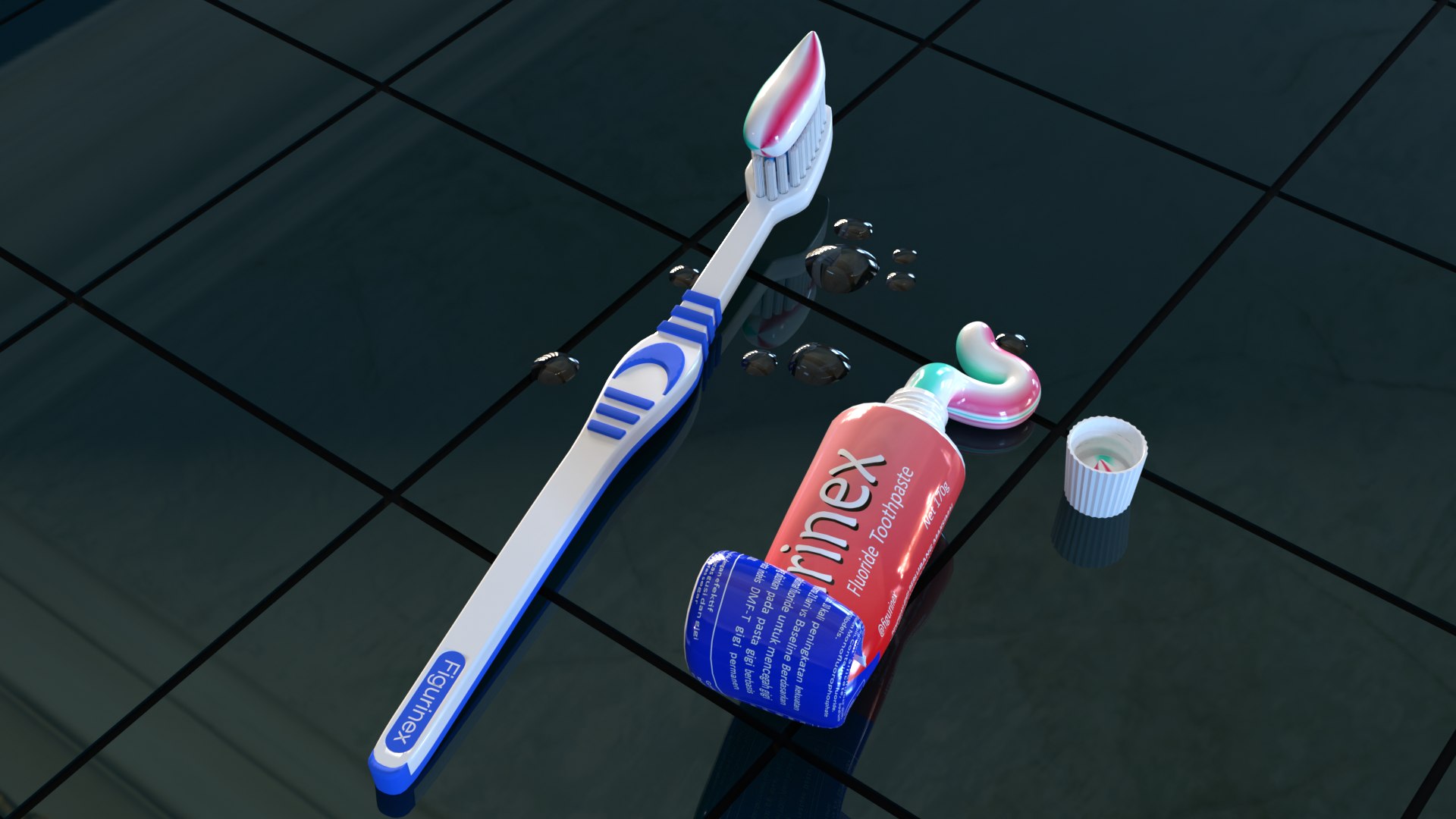 Toothpaste And Toothbrush Model - TurboSquid 2102997