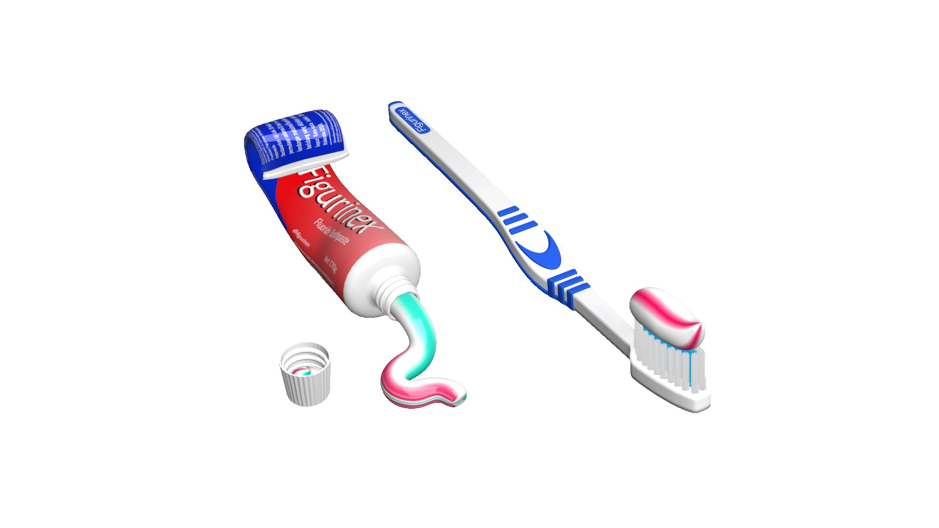 Toothpaste And Toothbrush Model - TurboSquid 2102997