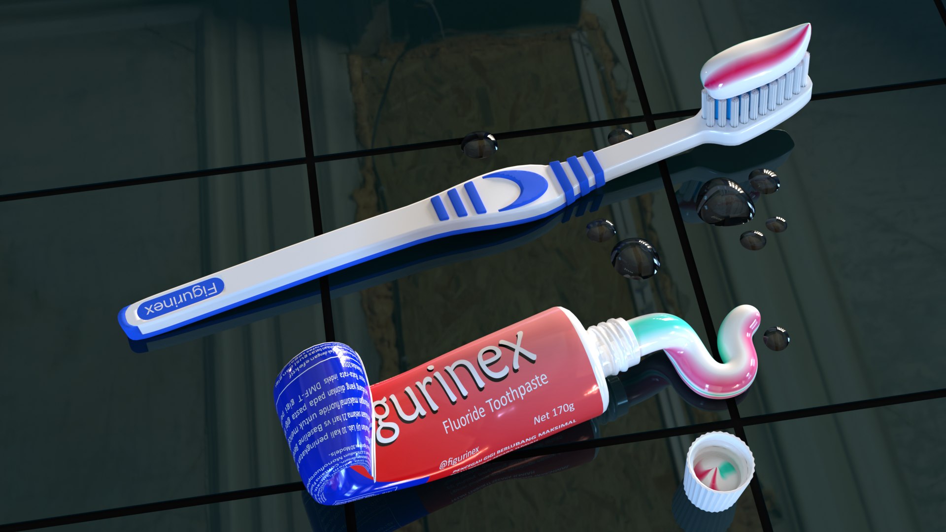 Toothpaste And Toothbrush Model - TurboSquid 2102997