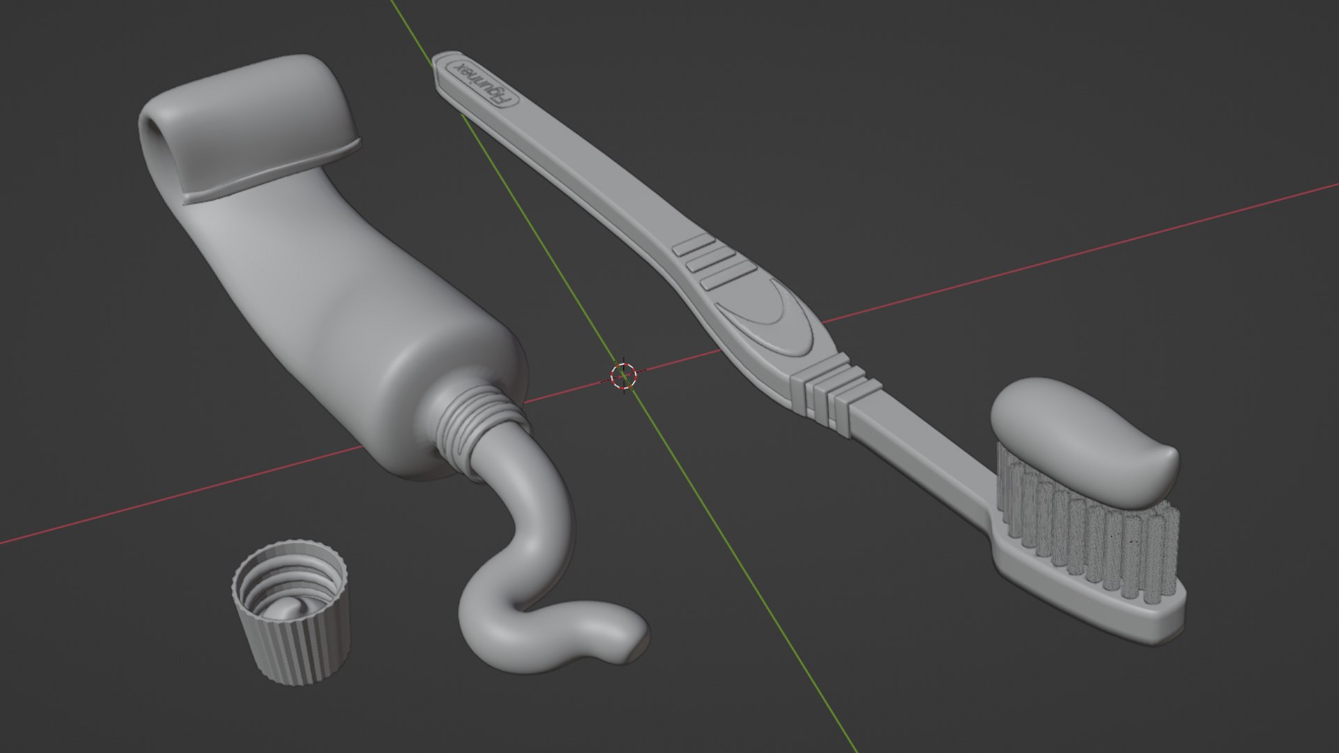 Toothpaste And Toothbrush Model - TurboSquid 2102997