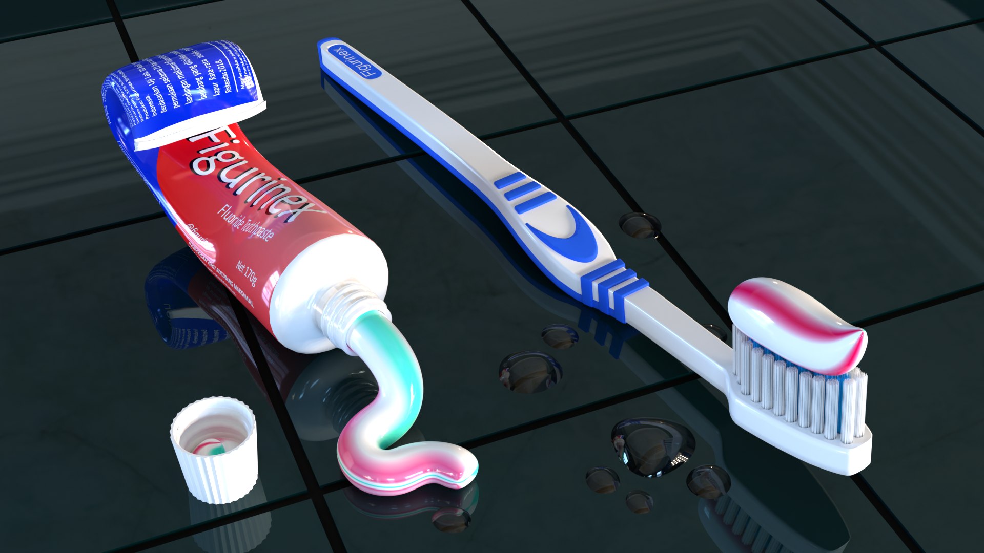 Toothpaste And Toothbrush Model - TurboSquid 2102997