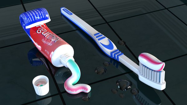 modelo 3d Toothpaste and Toothbrush - TurboSquid 2102997
