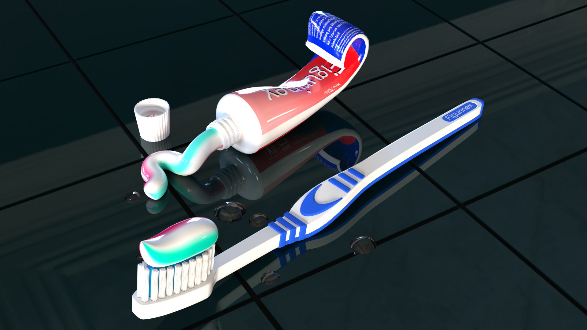 Toothpaste And Toothbrush Model - TurboSquid 2102997