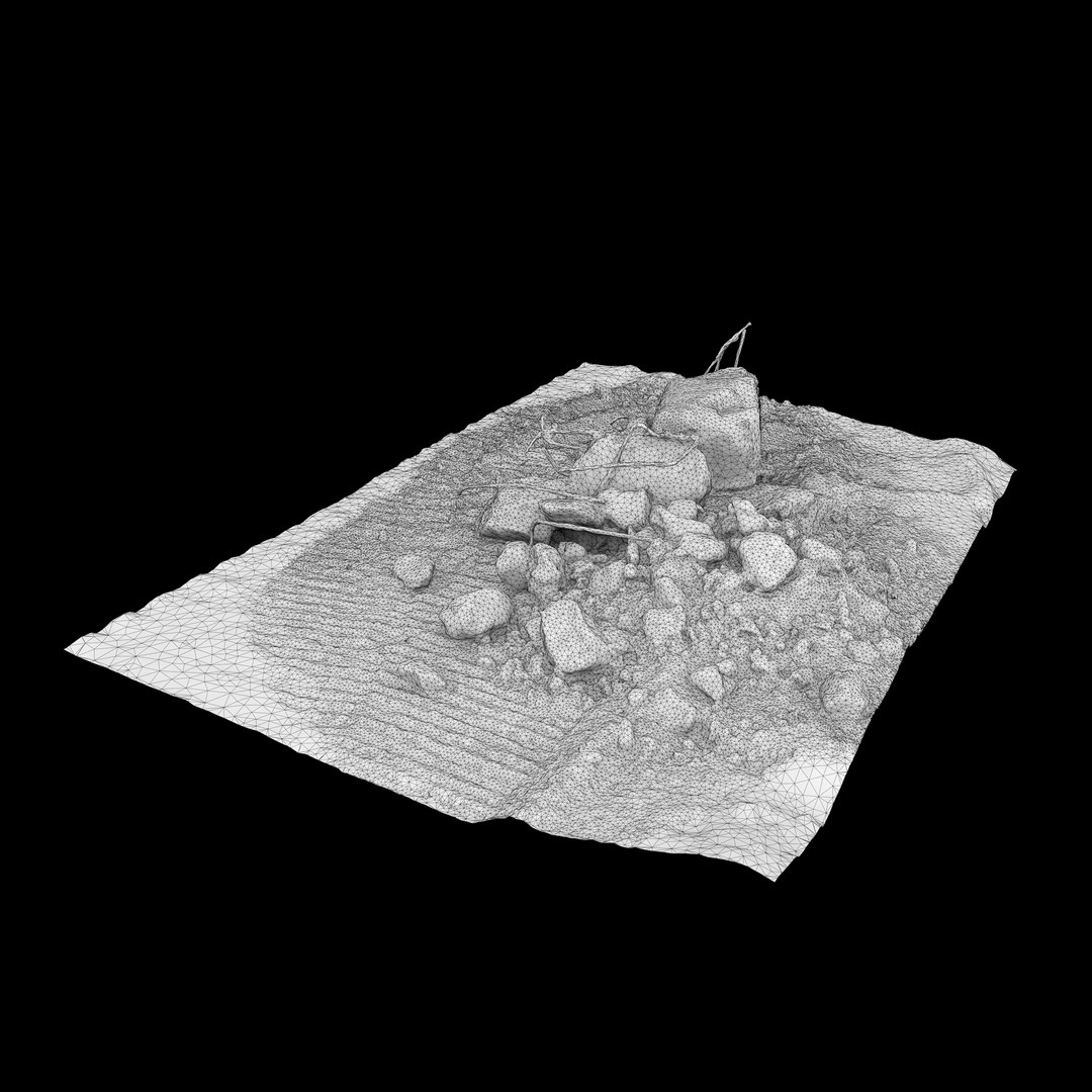 Gravel Concrete 02 - 3D Photogrammetry Model Scan Of Pile Of Concrete ...