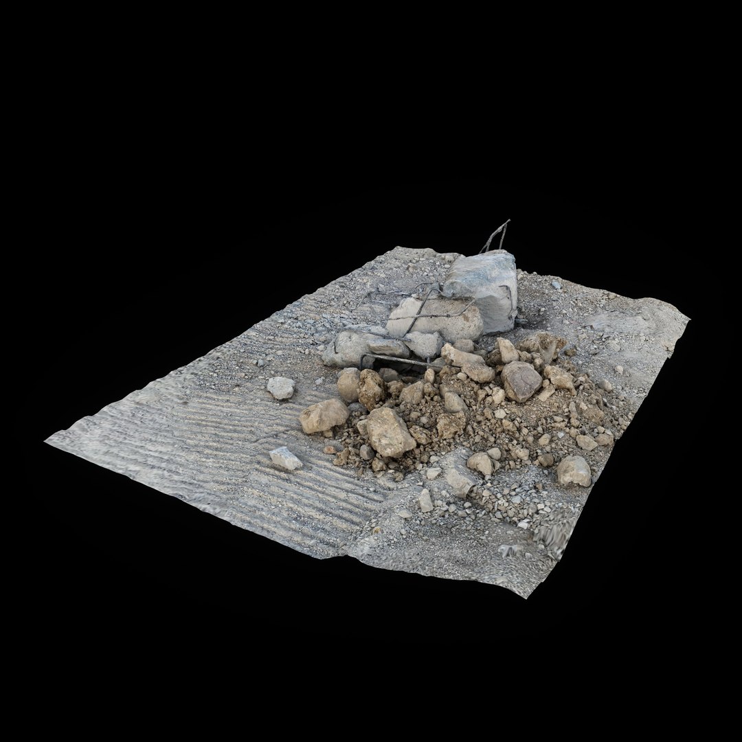 Gravel Concrete 02 - 3D Photogrammetry Model Scan Of Pile Of Concrete ...