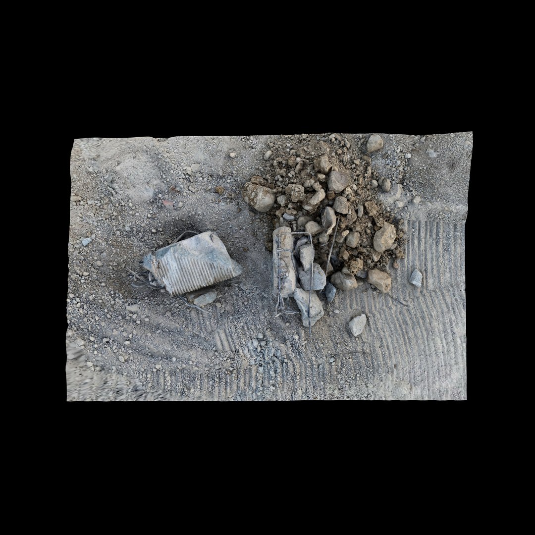 Gravel Concrete 02 - 3D Photogrammetry Model Scan Of Pile Of Concrete ...