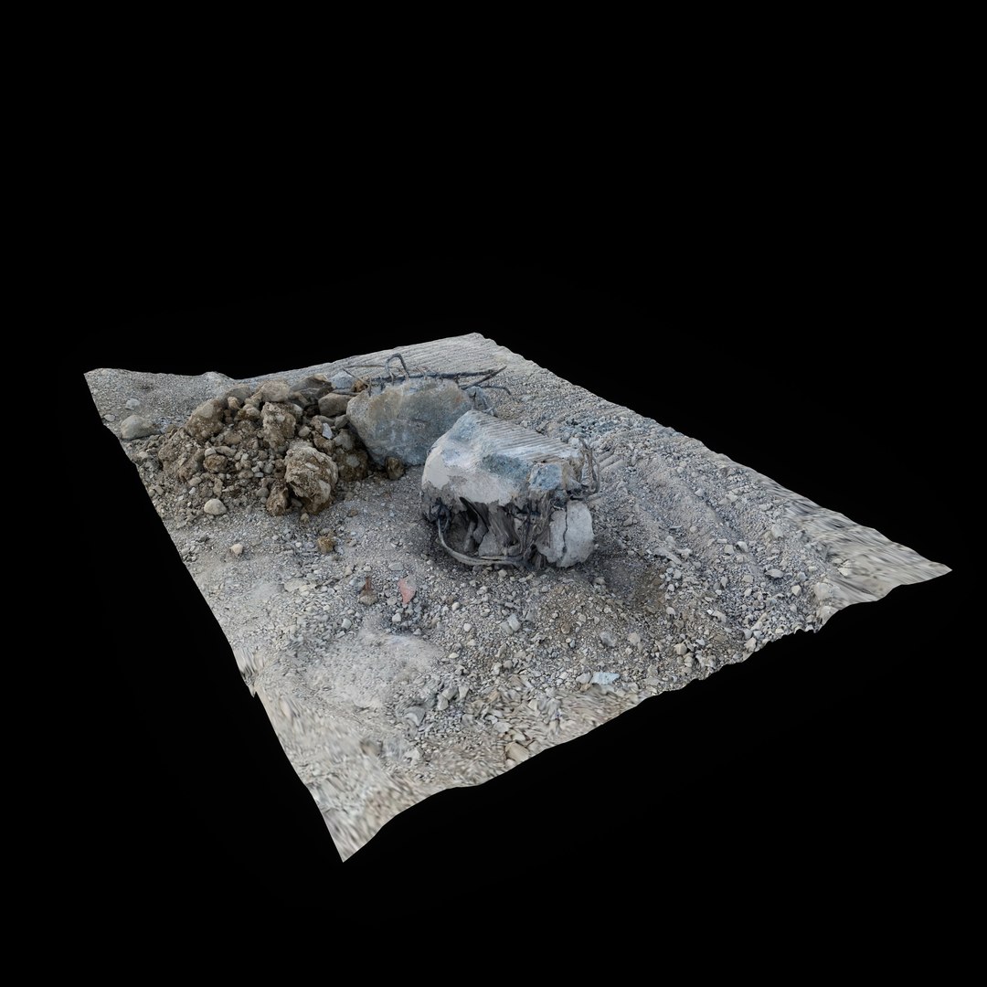 Gravel Concrete 02 - 3D Photogrammetry Model Scan Of Pile Of Concrete ...