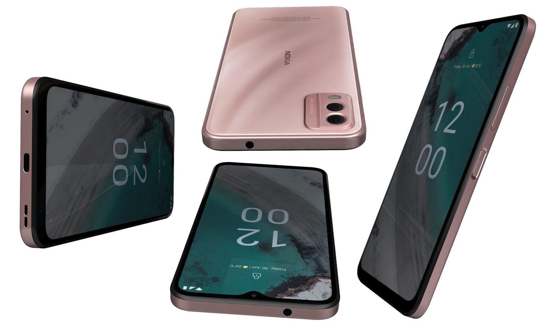 3D model Nokia C32 Beach Pink - TurboSquid 2070368