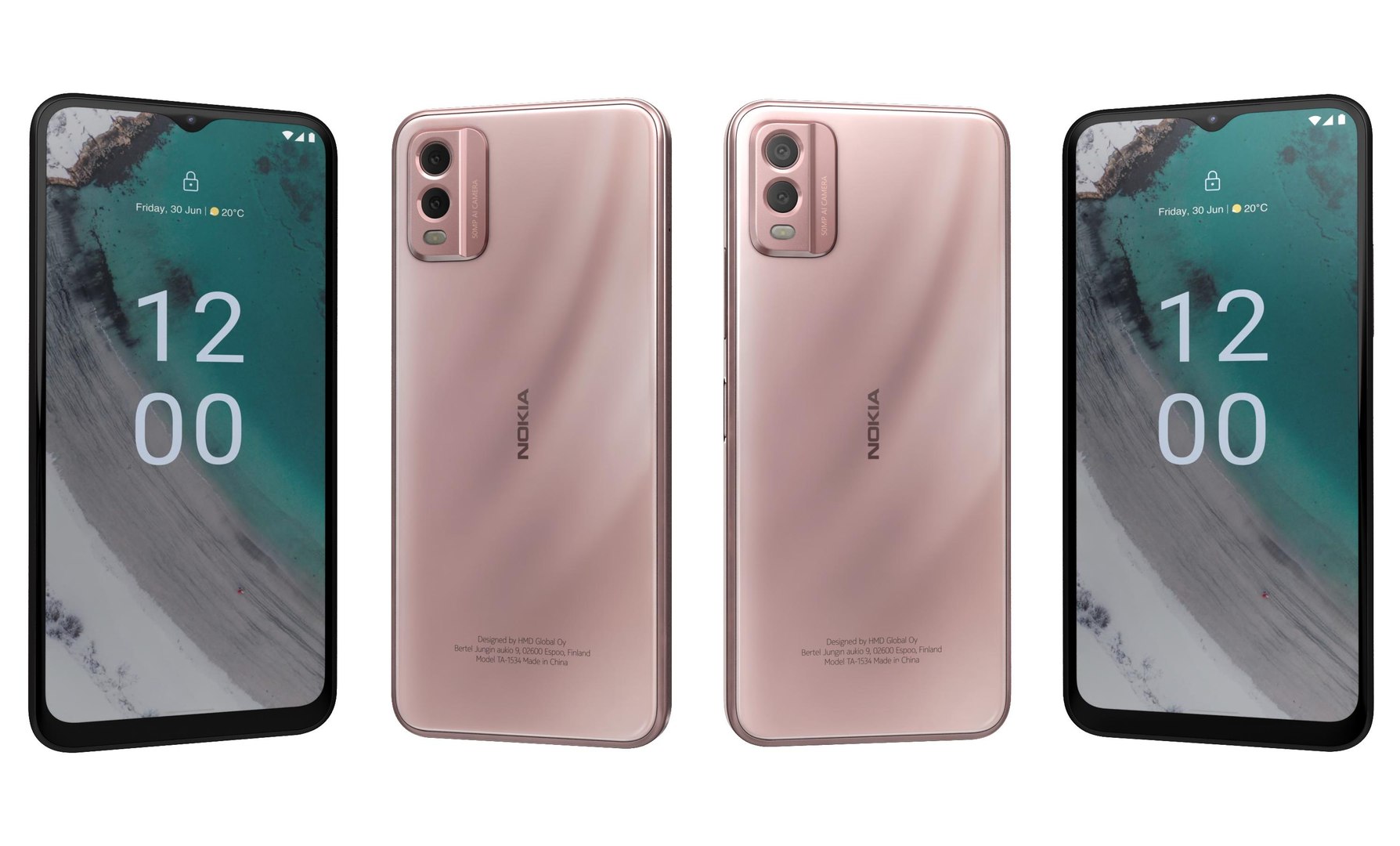 3D model Nokia C32 Beach Pink - TurboSquid 2070368