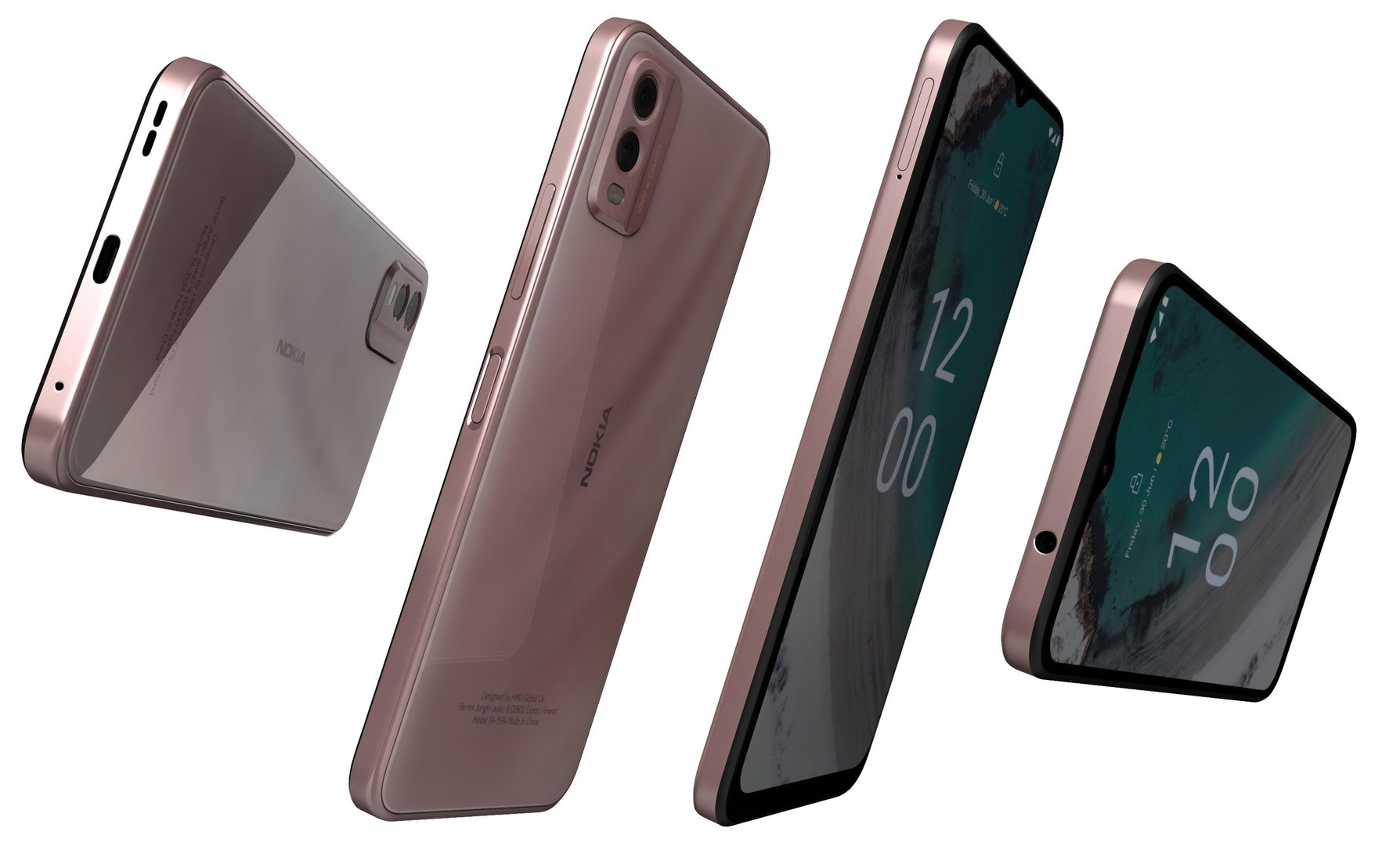 3D model Nokia C32 Beach Pink - TurboSquid 2070368